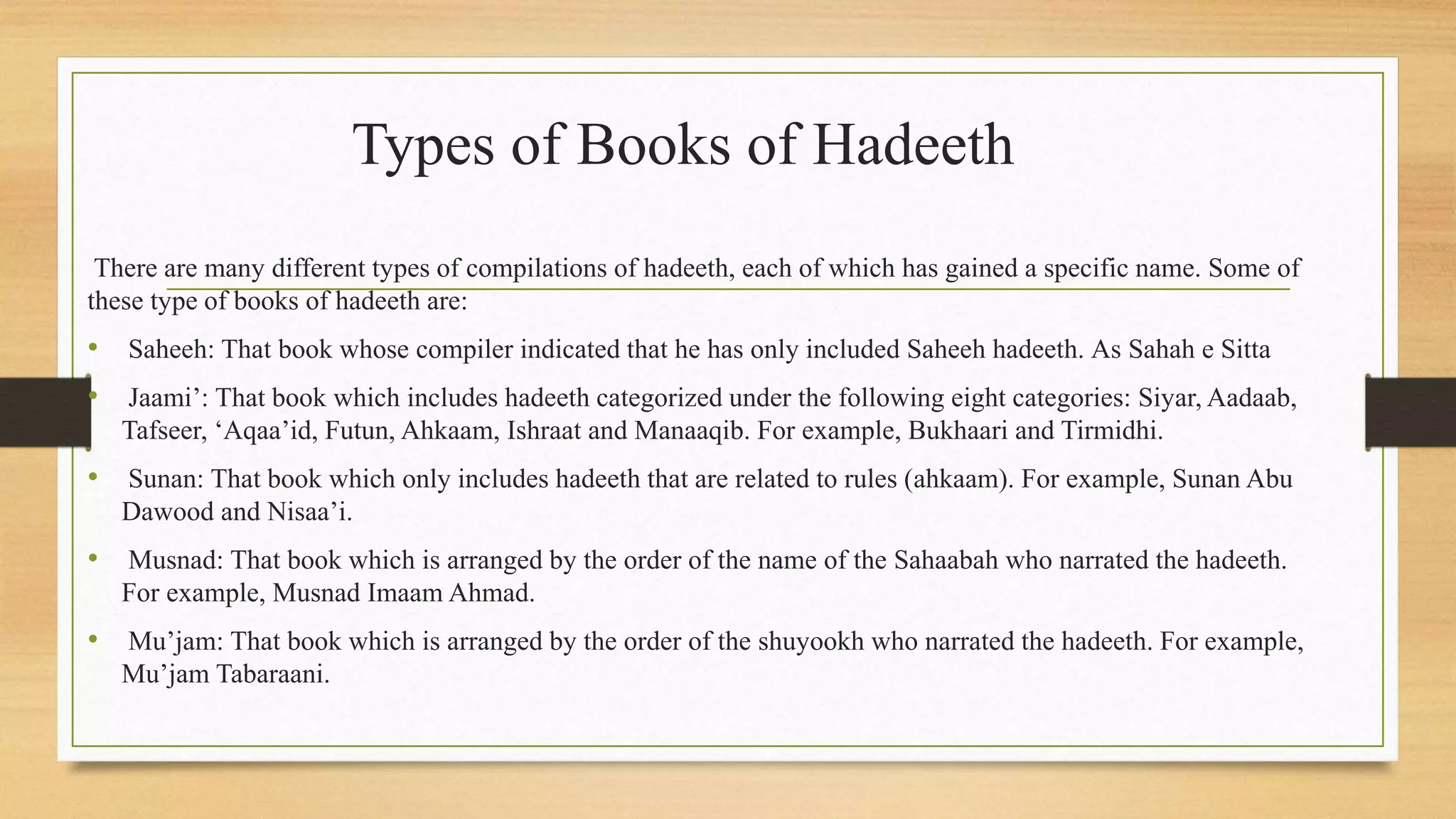 Introduction to Hadith.pptx | Islam | Religion & Spirituality