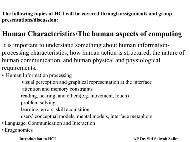 Introduction to HUMAN COMPUTER INTERACTION | PPTX | Computer Software ...