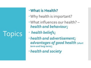 Introduction to Health | PPT