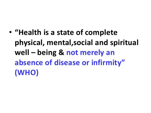 INTRODUCTION TO HEALTH & ILLNESS
