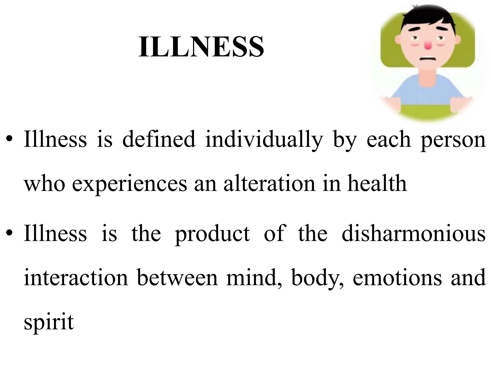 INTRODUCTION TO HEALTH AND ILLNESS for 1st SEM BSc NURSING | PPTX