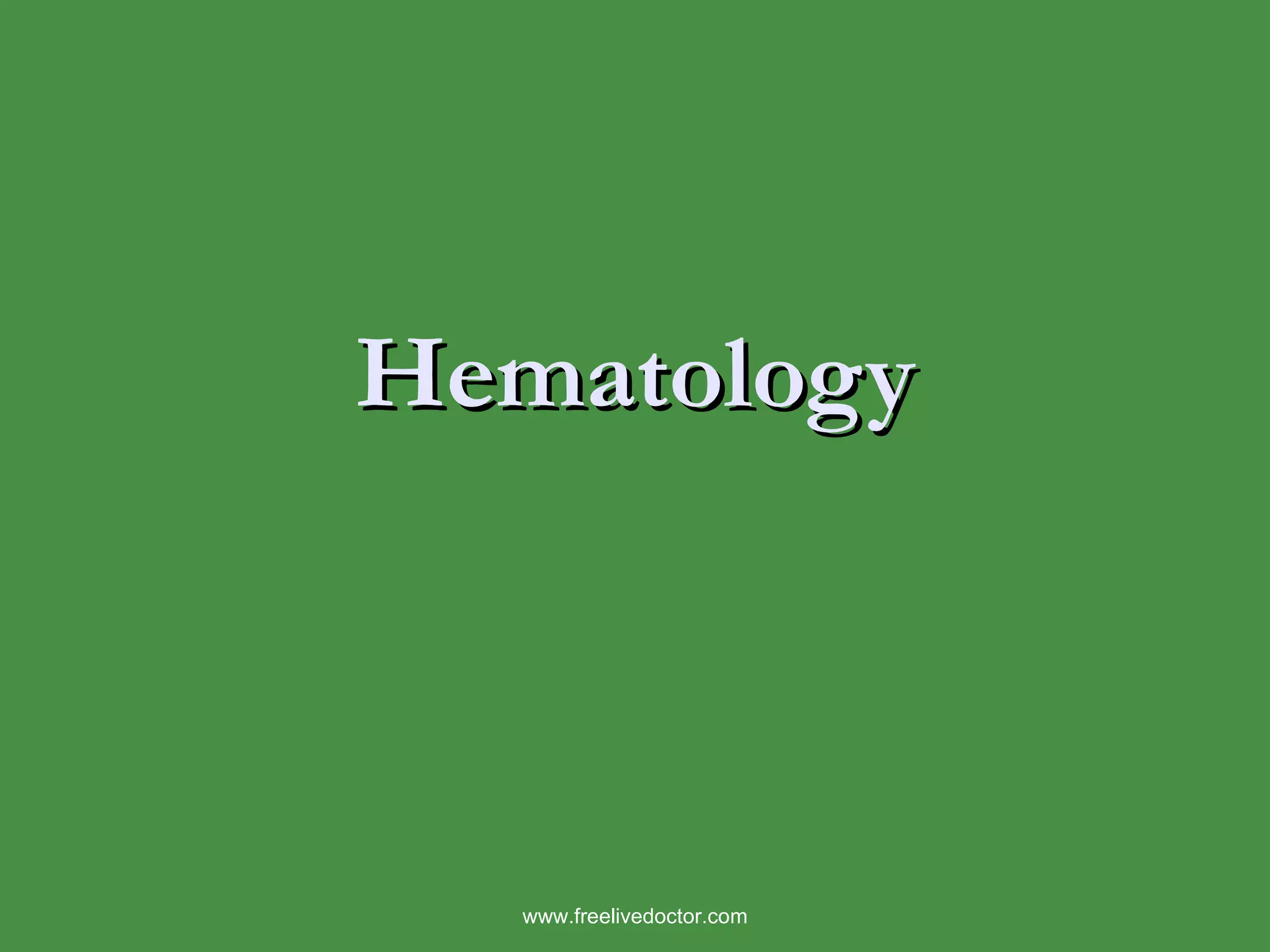 Introduction to hematology | PPT