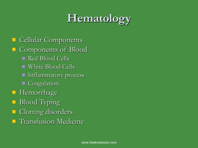 Introduction to hematology | PPT | Blood Disorders | Diseases and ...