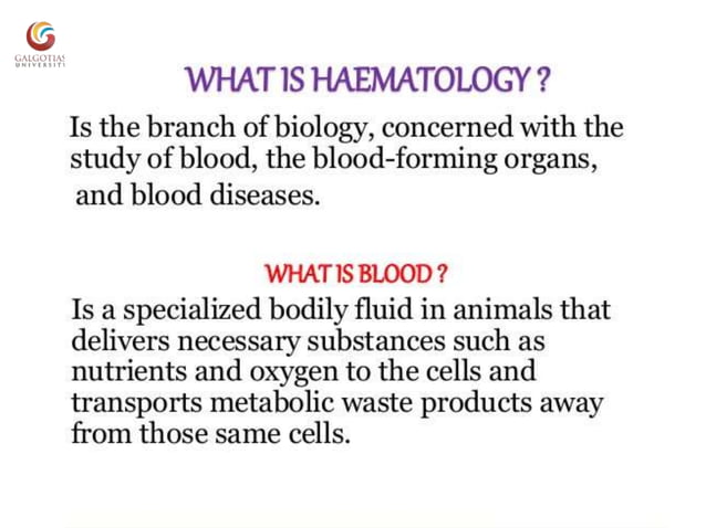 Introduction to hematology | PPTX