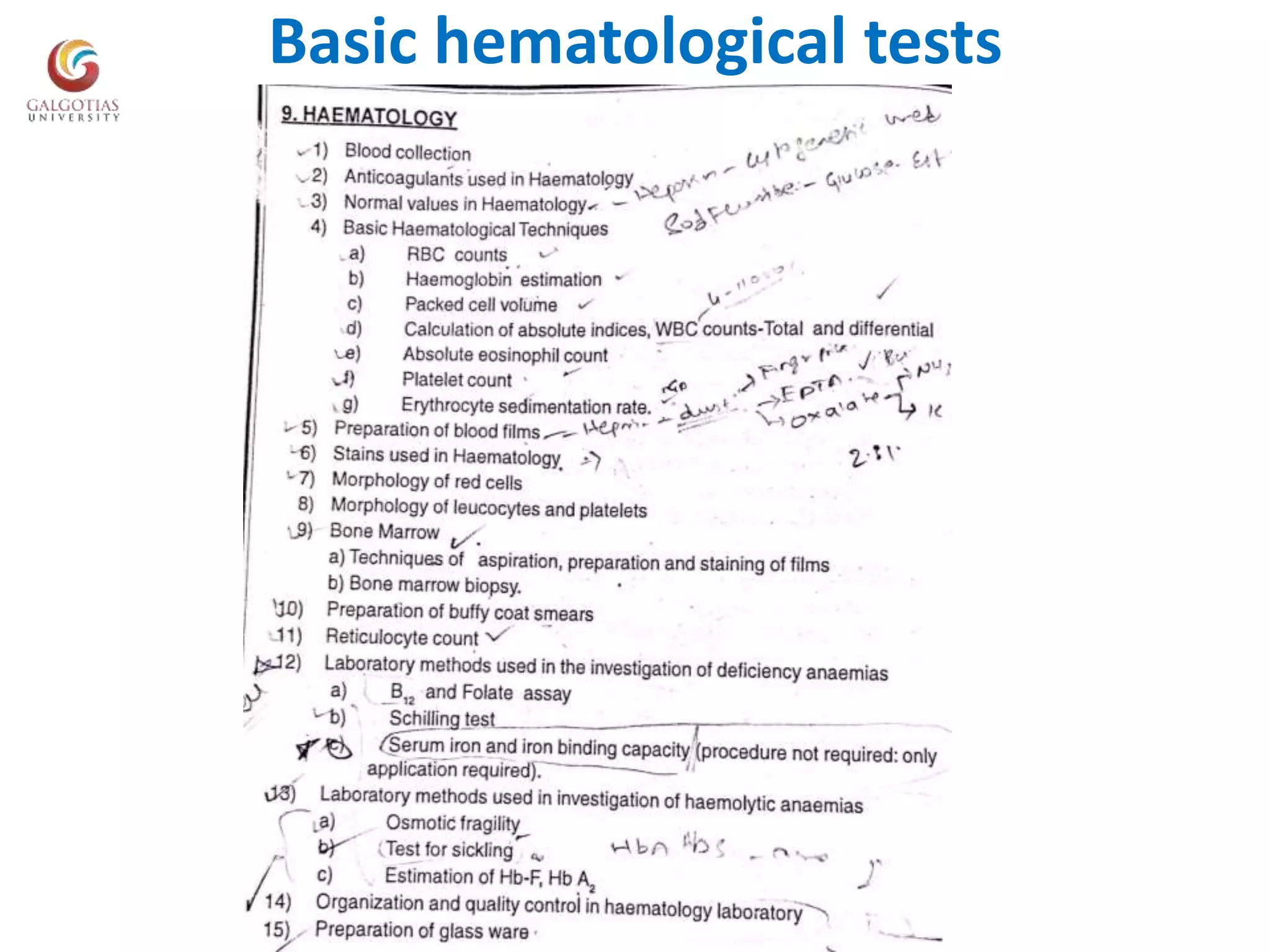 Introduction to hematology | PPTX