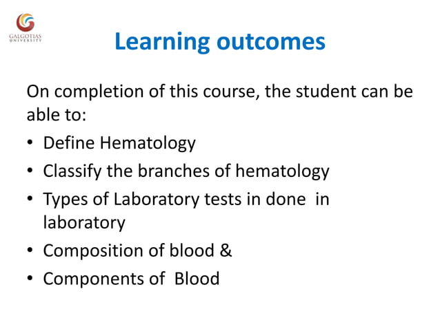Introduction to hematology | PPTX