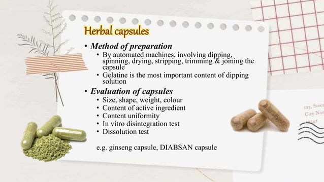 INTRODUCTION TO HERBAL FORMULATIONS.pptx | Herbs and Supplements | Alternative Medicine