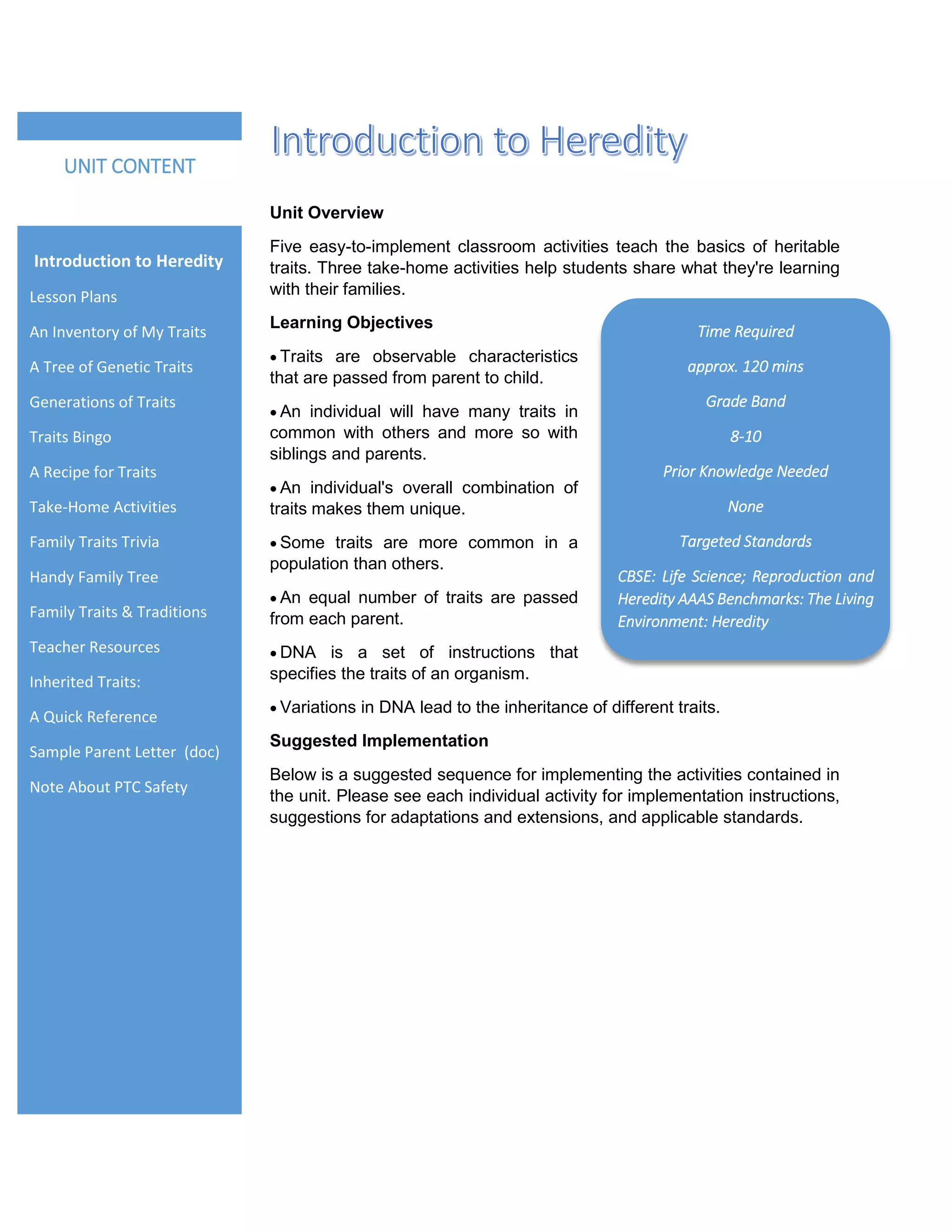 Introduction to heredity | PDF | Genetics | Science