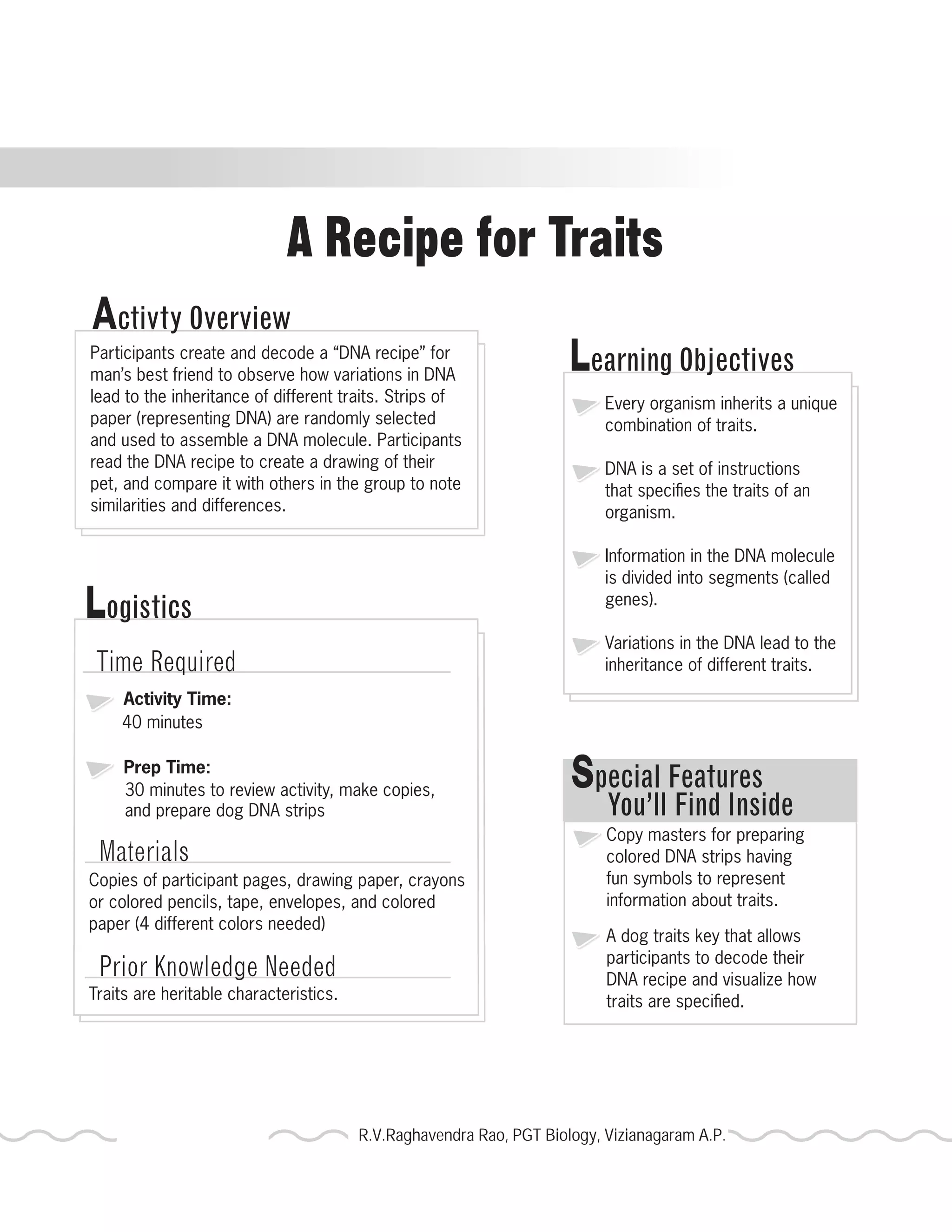 Introduction to heredity curriculum final | PDF