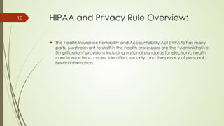 Introduction to HIPAA and Confidentiality for Employees | PPT