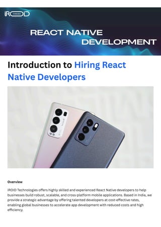 Introduction to Hiring React Native Developers | PDF