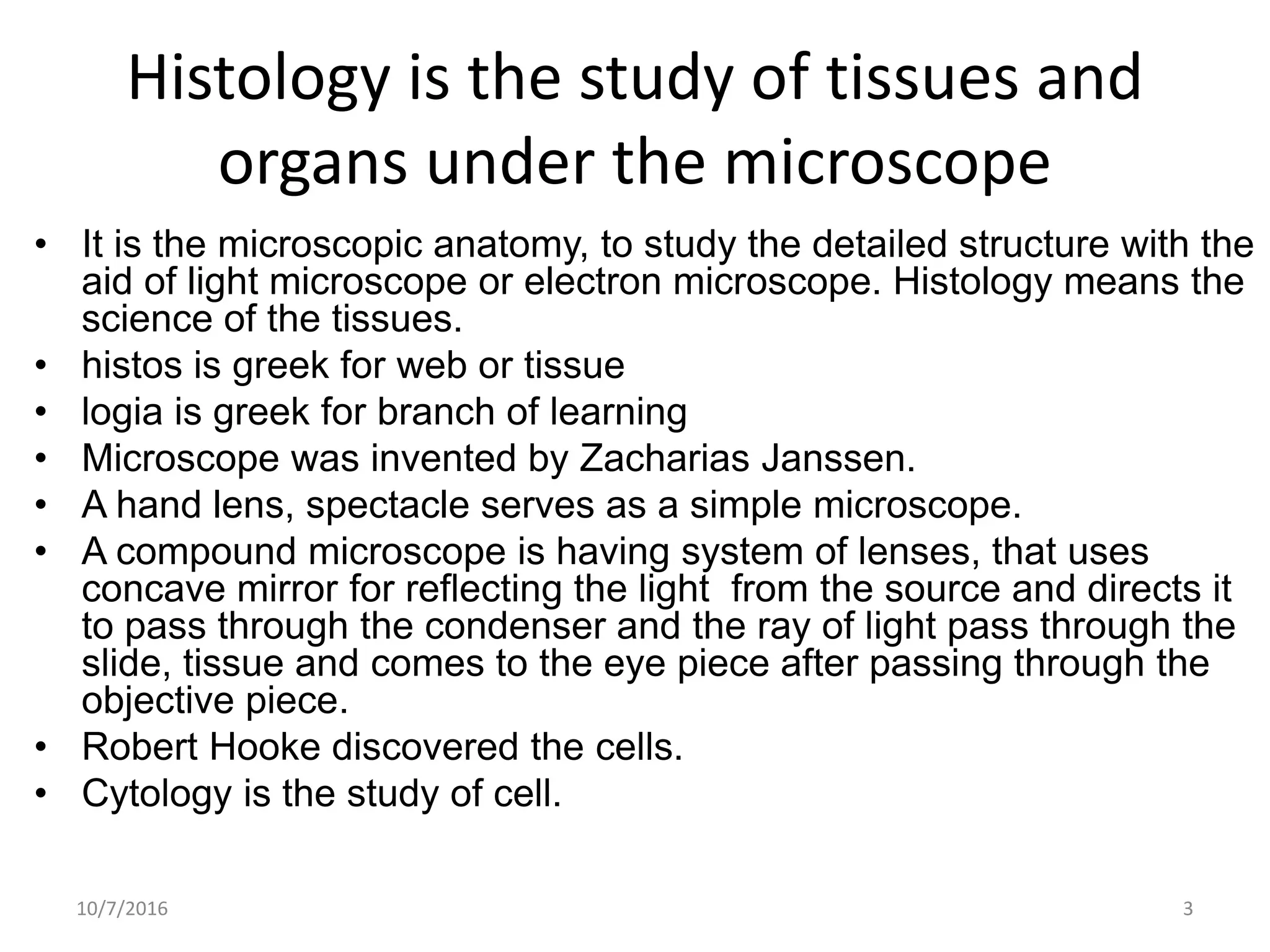Introduction to histology | PPTX