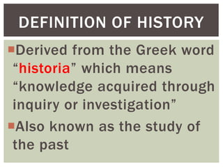 Readings in Philippine History - Introduction to Philippine History | PPTX