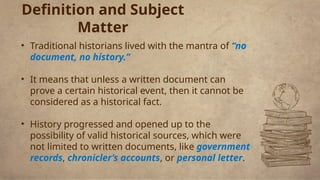 INTRODUCTION TO HISTORY - Definition, Issues, and Sources.pptx