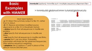 Introduction to HMMER - A biosequence analysis tool with Hidden Markov Models | PPTX