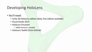 Introduction to HoloLens development | PPT