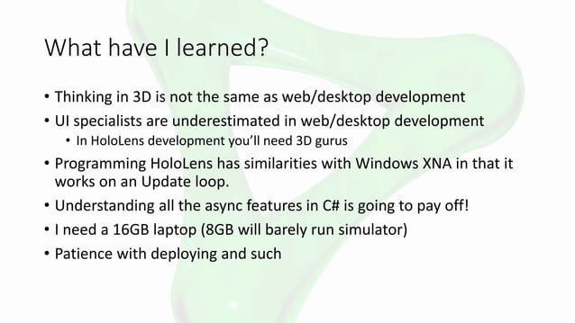 Introduction to HoloLens development | PPT