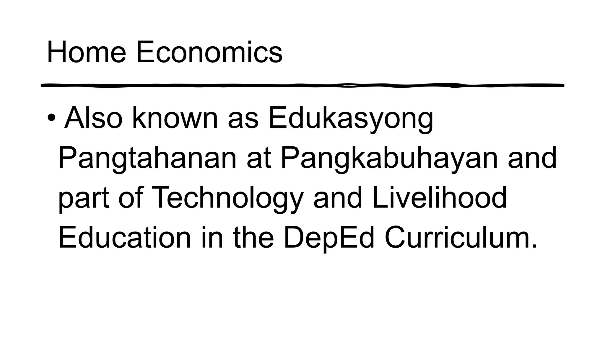 Introduction to Home Economics Literacy | PPTX