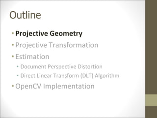 Introduction to homography | PPT