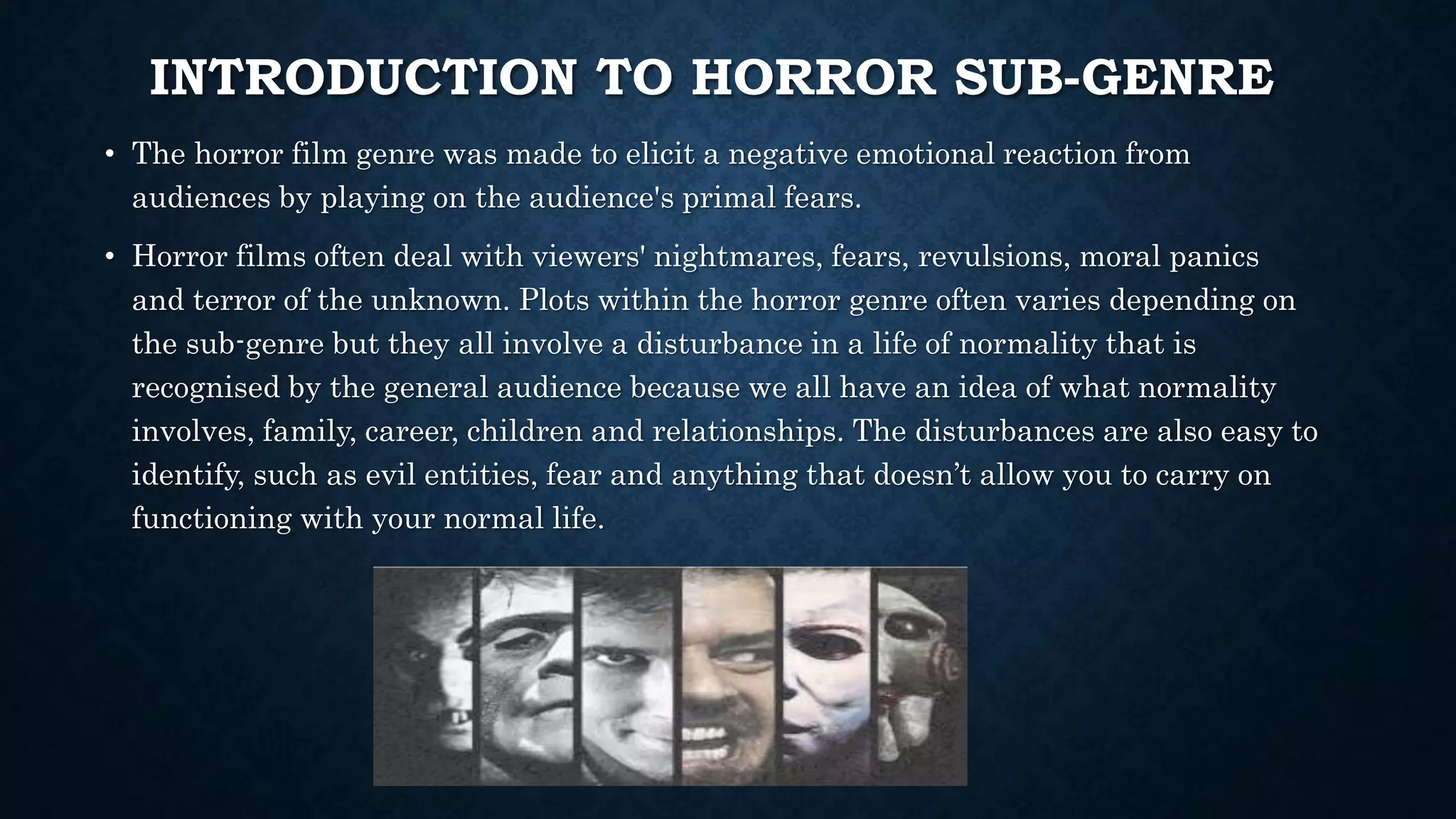 Introduction To Horror Sub-Genres | PPTX