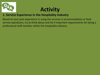 Introduction to hospitality | PPT