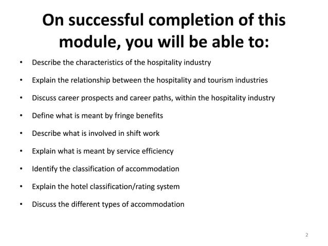 Introduction to hospitality | PPT
