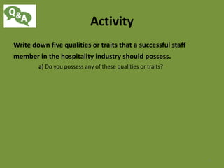 Introduction to hospitality | PPT