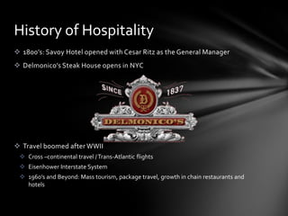 Brief History of the Hospitality Industry | PPTX | Hospitality Industry ...