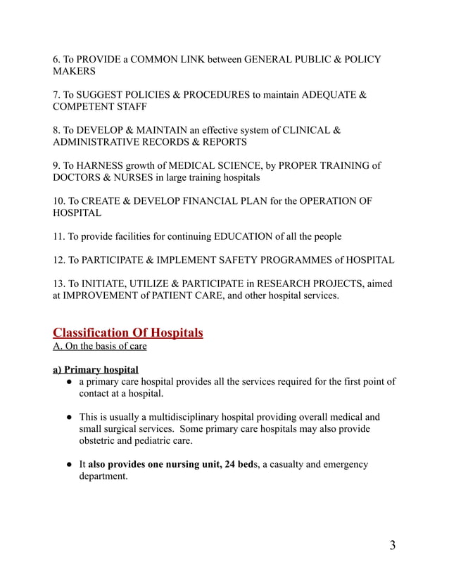 INTRODUCTION TO HOSPITALS & AND ITS ORGANIZATION | PDF
