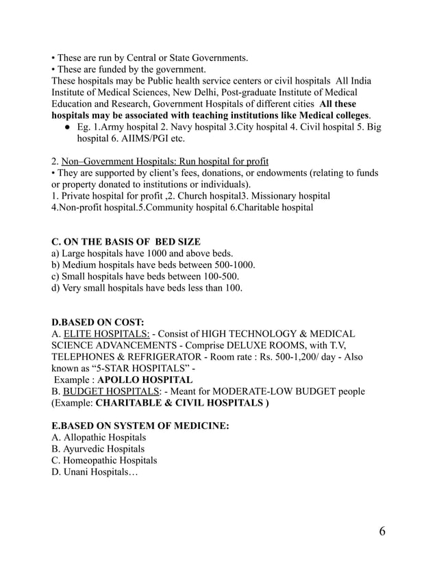 INTRODUCTION TO HOSPITALS & AND ITS ORGANIZATION | PDF