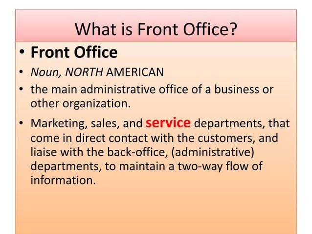 Introduction to hotel core areas | PPTX | Hospitality Industry | Industries
