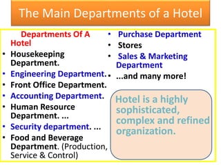 Introduction to hotel core areas | PPTX