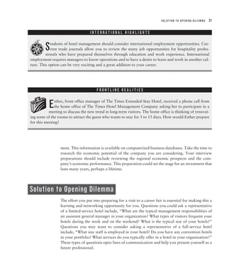 Introduction To Hotel Management | PDF