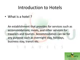 Introduction to Hotels by Gaurav Khanna | PPT