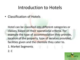Introduction to Hotels by Gaurav Khanna | PPT
