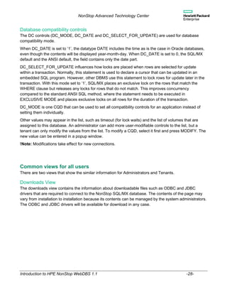 HPE NonStop SQL WebDBS - Introduction | PDF