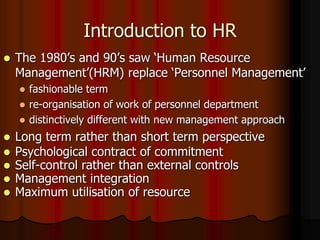 Introduction to Human Rresource M Lecture 1.ppt