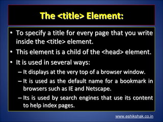 Introduction to html | PDF