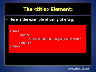 Introduction to html | PDF
