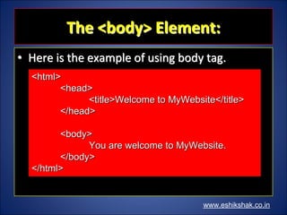 Introduction to html | PDF