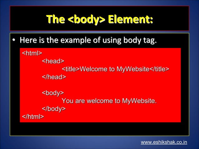 Introduction to html | PDF | Web Design and HTML | Internet