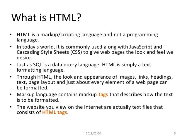 Introduction to HTML