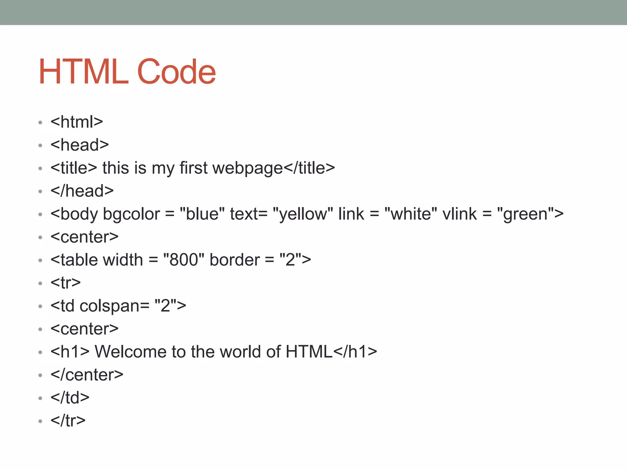 Introduction to html | PPTX