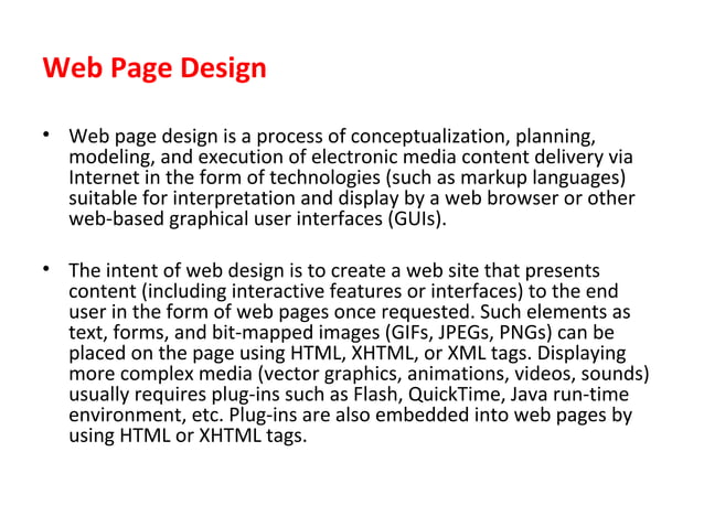 Introduction To Html Ppt Web Design And Html Internet