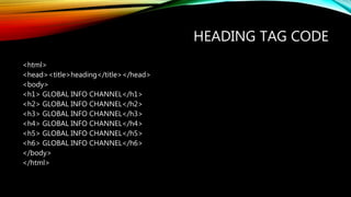 Introduction to html | PPTX