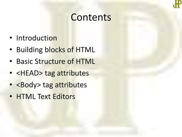 Introduction to html | PPT