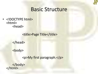 Introduction to html | PPT