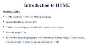 Introduction to HTML t Development.pptx