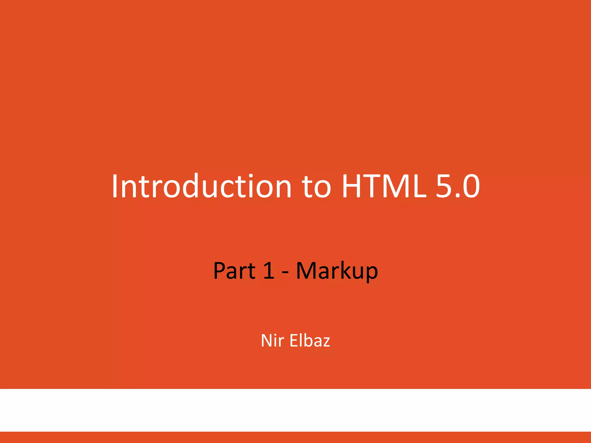 Introduction to html 5 | PDF | Web Design and HTML | Internet