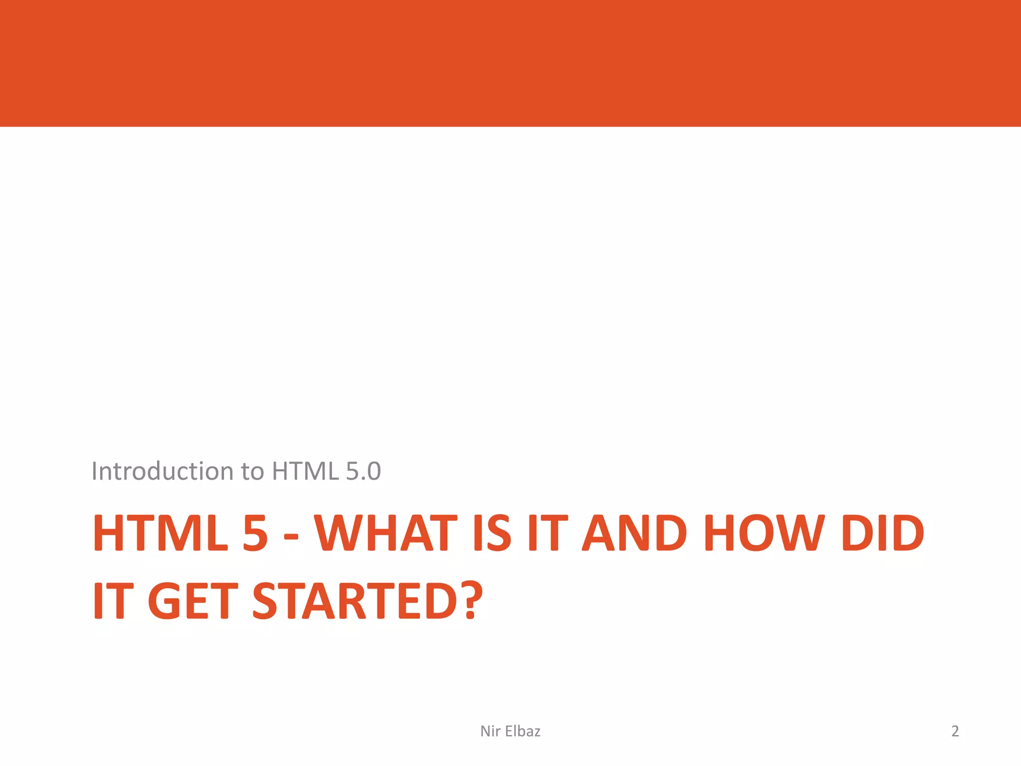 Introduction to html 5 | PDF | Web Design and HTML | Internet